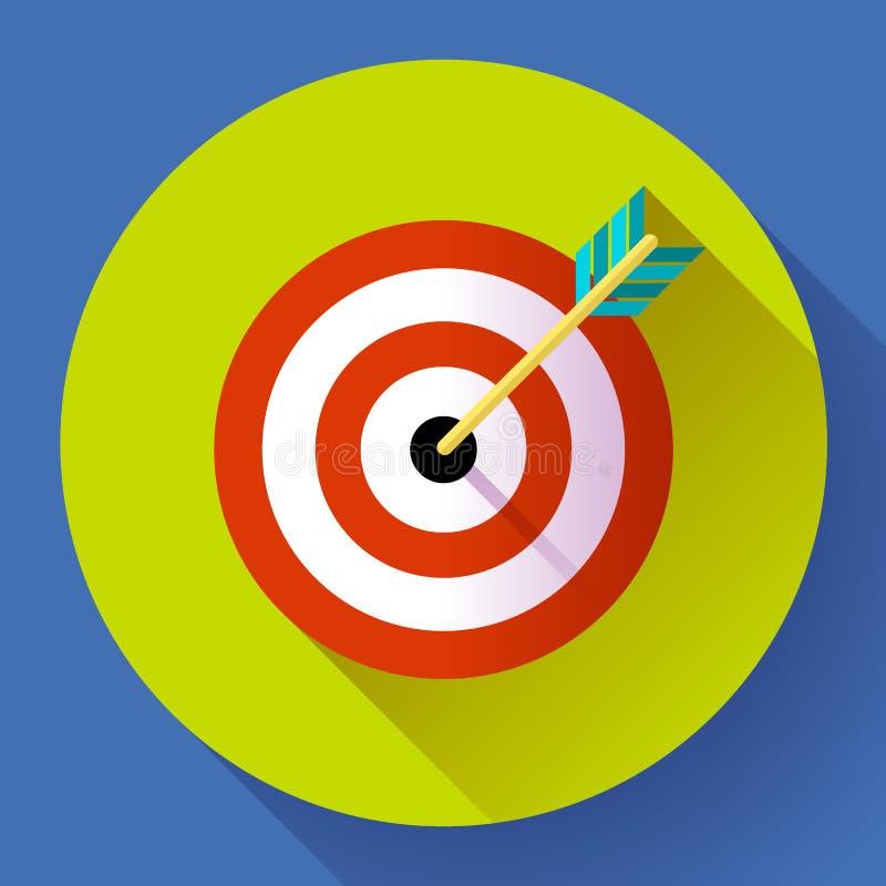 Target Marketing Icon. with Arrow Symbol. Flat Vector Design Style ...