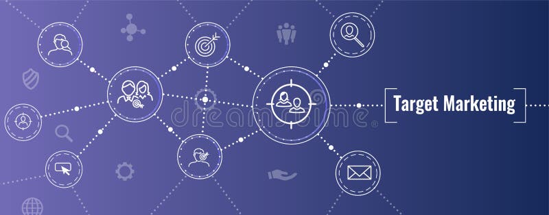 Target Marketing Icon Set and Web Header Banner Stock Vector ...