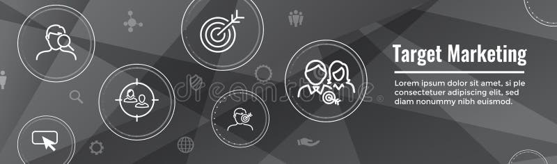 Target Marketing Icon Set and Web Header Banner Stock Vector ...