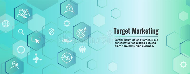Target Marketing Icon Set and Web Header Banner Stock Vector ...