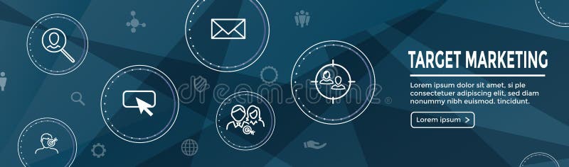 Target Marketing Icon Set and Web Header Banner Stock Vector ...