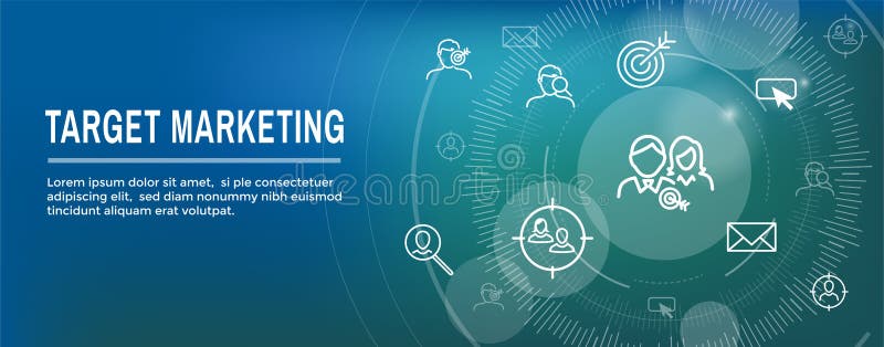 Target Marketing Icon Set and Web Header Banner Stock Vector ...