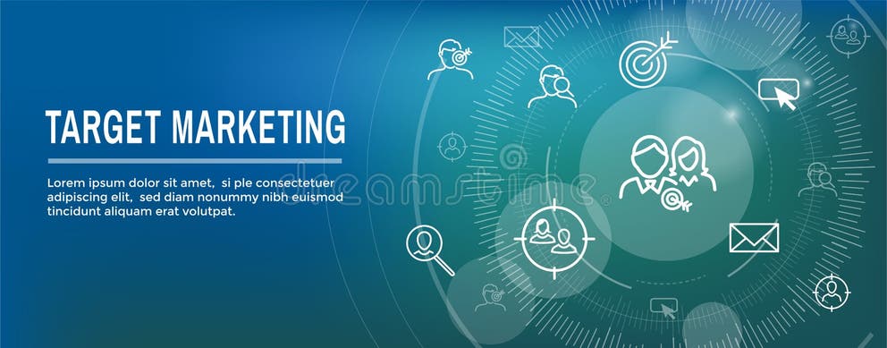 Target Marketing Icon Set and Web Header Banner Stock Vector ...