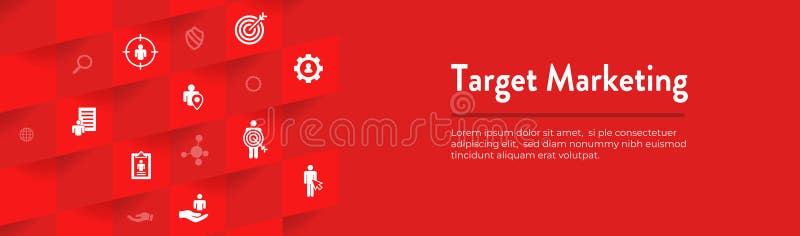 Target Marketing Icon Set and Web Header Banner with Specific Targeted ...