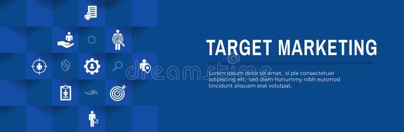 Target Marketing Icon Set and Web Header Banner with Specific Targeted ...