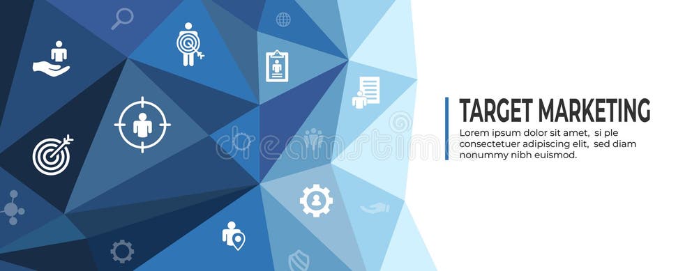 Target Marketing Icon Set and Web Header Banner with Specific Targeted ...