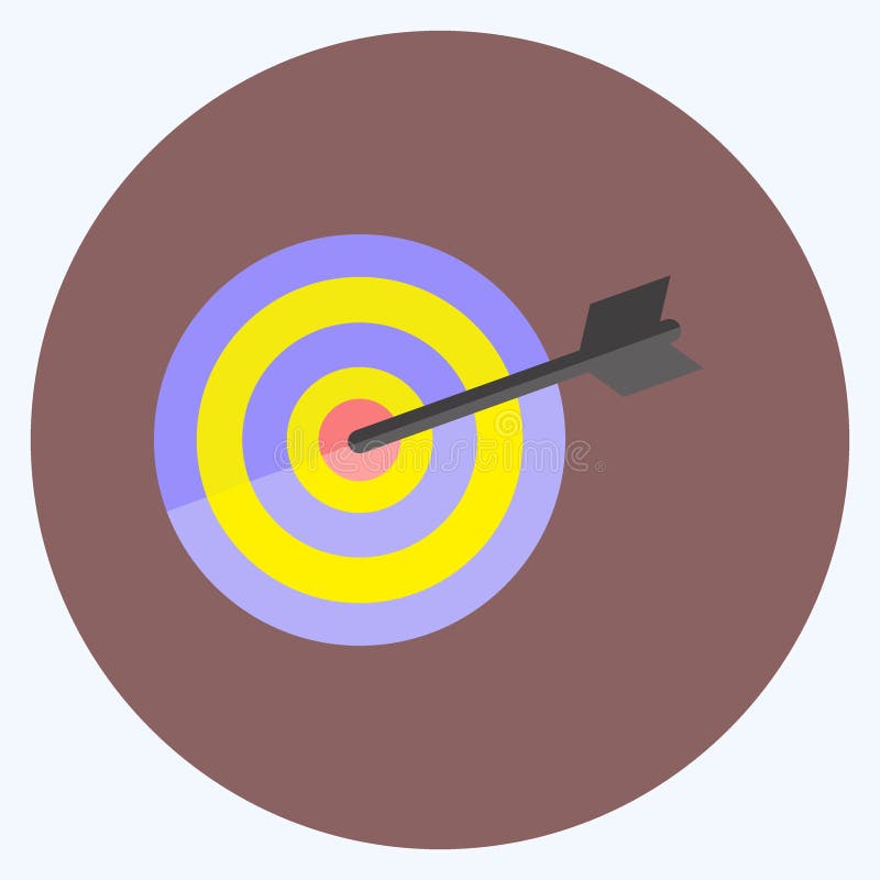 Target Marketing Icon in Trendy Flat Style Isolated on Soft Blue ...