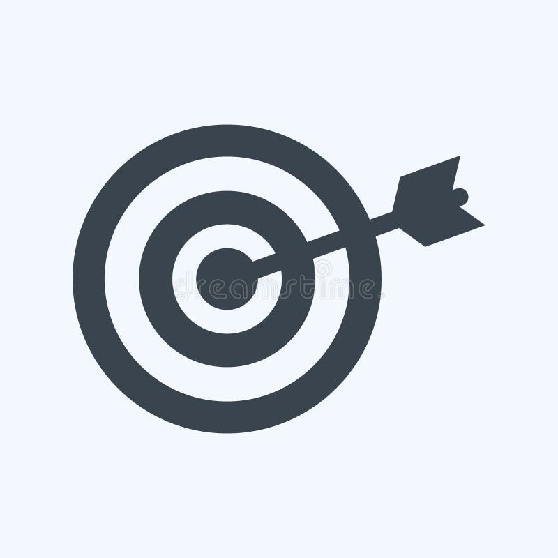 Target Marketing Icon in Trendy Glyph Style Isolated on Soft Blue ...