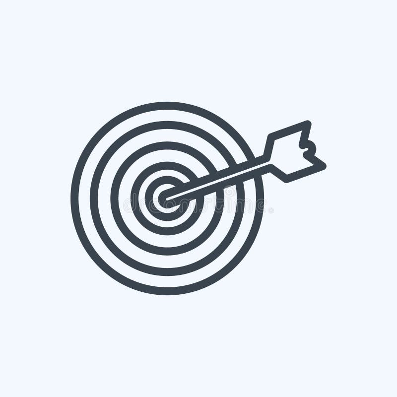 Target Marketing Icon in Trendy Line Style Isolated on Soft Blue ...