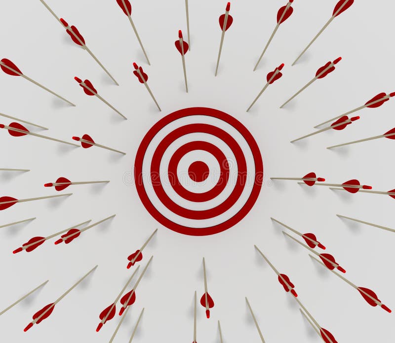 Arrows missing target stock illustration. Illustration of lose - 7361557