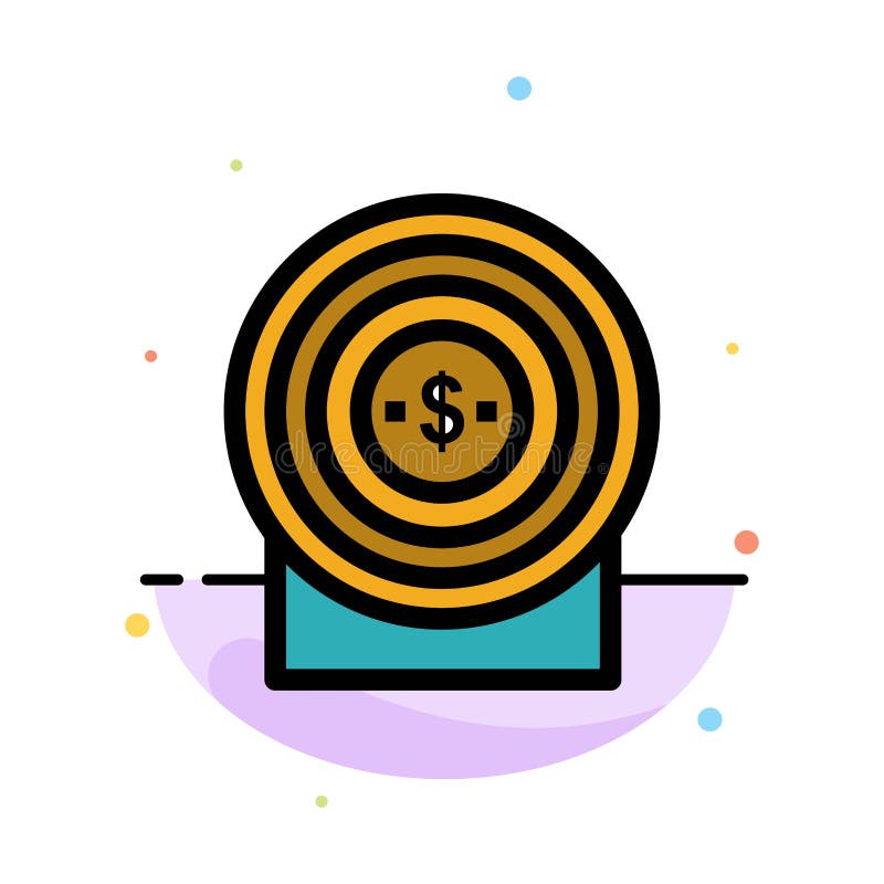 Target, Money, Achievement, Target Abstract Flat Color Icon Template ...