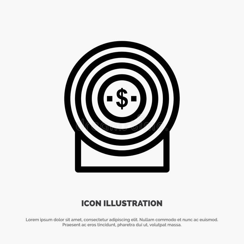 Target, Money, Achievement, Target Line Icon Vector Stock Vector ...