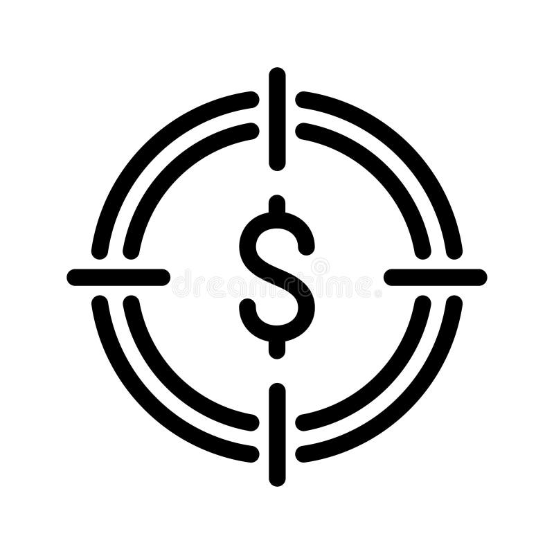 Target money icon stock vector. Illustration of target - 222139123