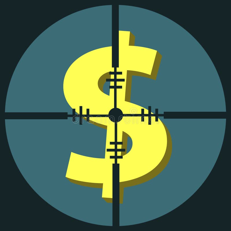Target money stock vector. Illustration of hitting, aspirations - 40854881