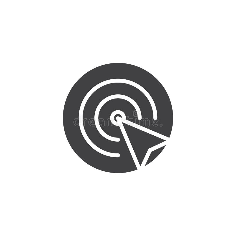 Target with Mouse Cursor Outline Icon Stock Vector - Illustration of ...