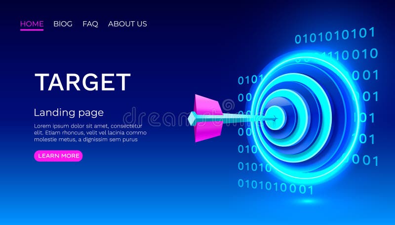 Target Neon Landing Page, Banner Business 3d Icon. Vector Stock Vector ... Target Neon Landing Page, Banner Business 3d Icon. Vector Stock Vector ...