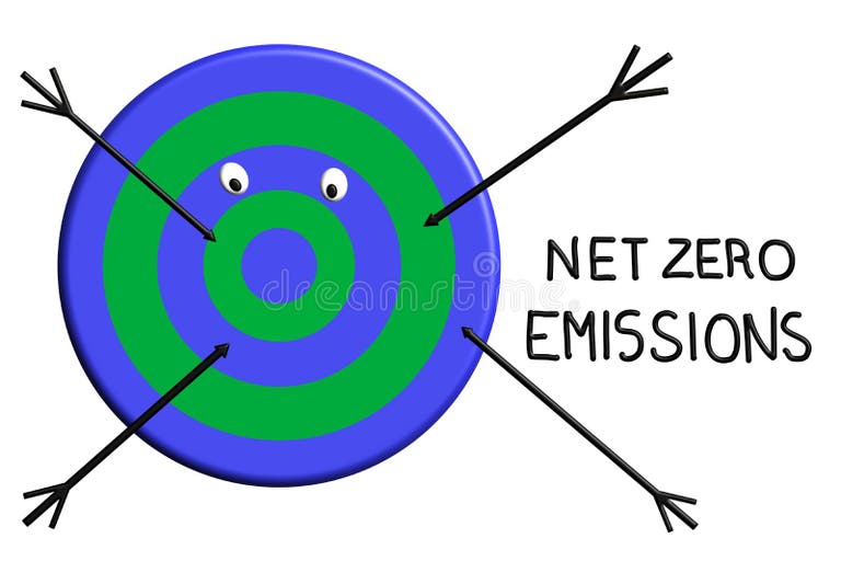 Target Net Zero Emissions, Fail Stock Illustration - Illustration of ...