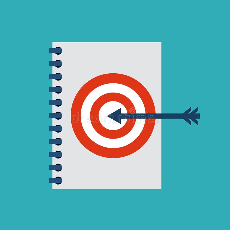 Target and Notebook Design. Solution Concept. Vector Graphic Stock ...