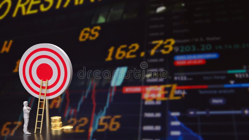 The Man and Target for Business Concept 3d Rendering Stock Illustration ...