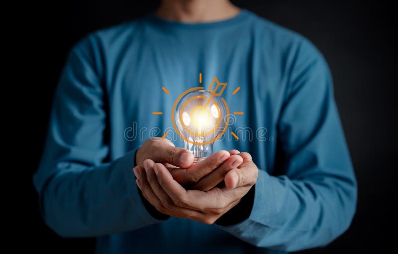 Target Objective with Idea Creative Light Bulb. Planning Development ...