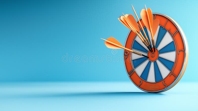 A Target with Orange Darts on Blue Background Symbolizing Precision and ...
