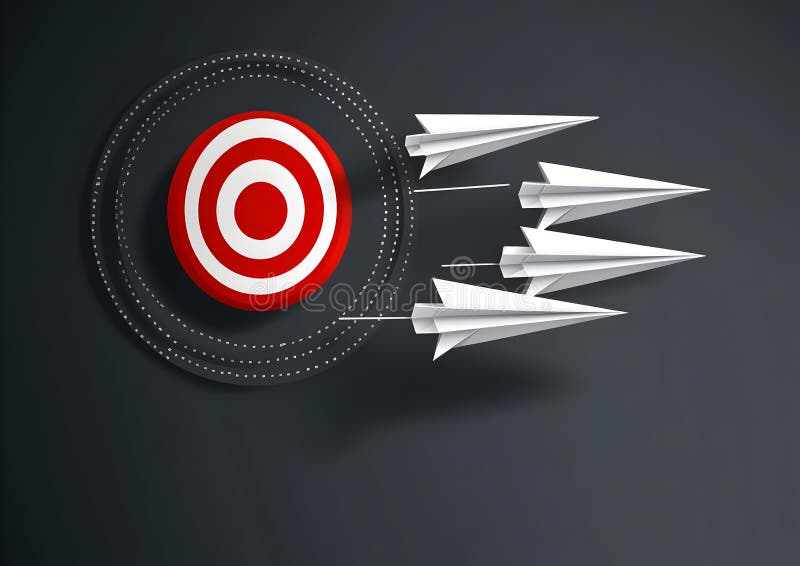 A Target with Paper Airplanes Aimed at it, Symbolizing Focus and Goal ...
