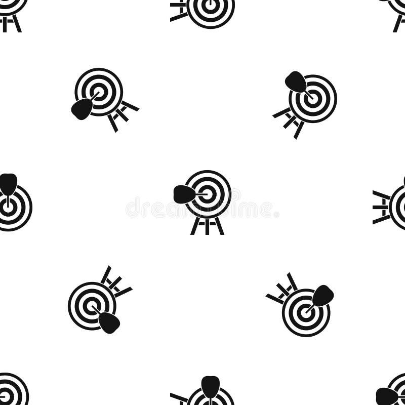 Target Pattern Seamless Black Stock Vector - Illustration of game ...