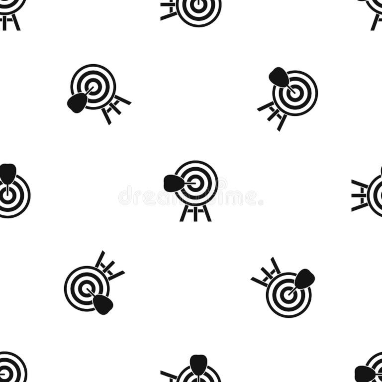 Target Pattern Seamless Black Stock Vector - Illustration of game ...