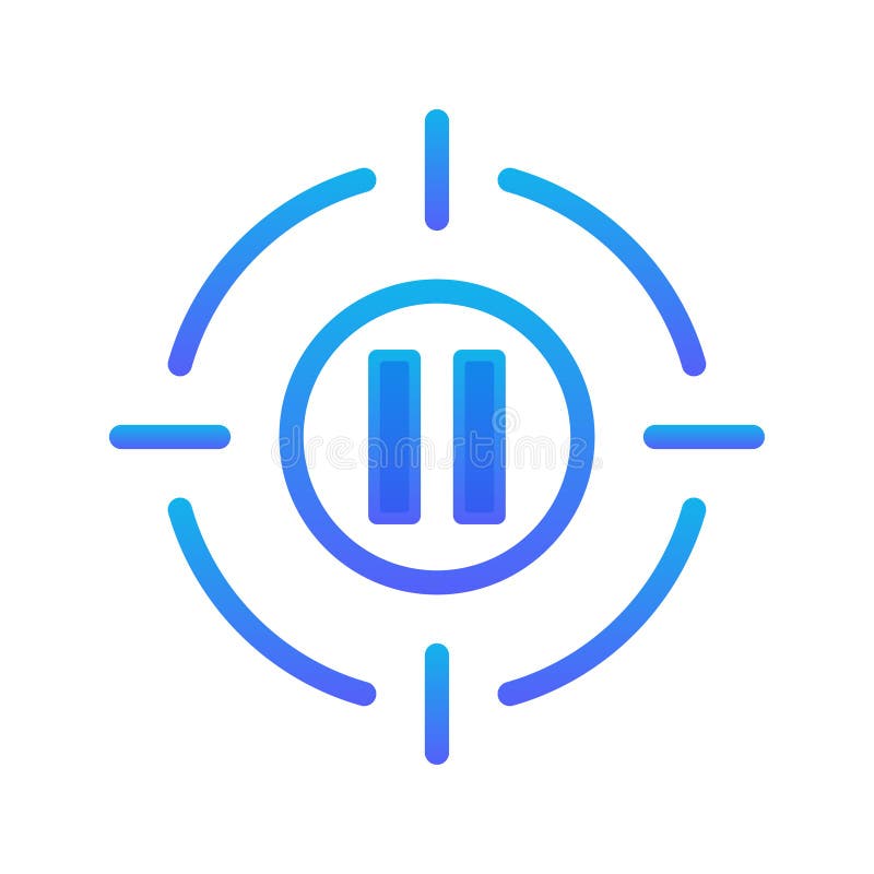 Target Pause Logo Gradient Design Template Icon Element Stock Vector ...