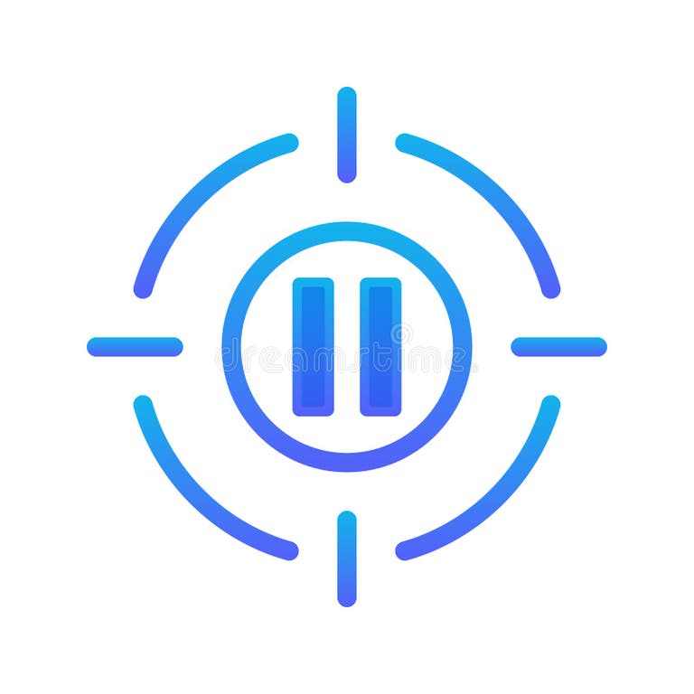 Target Pause Logo Gradient Design Template Icon Element Stock Vector ...