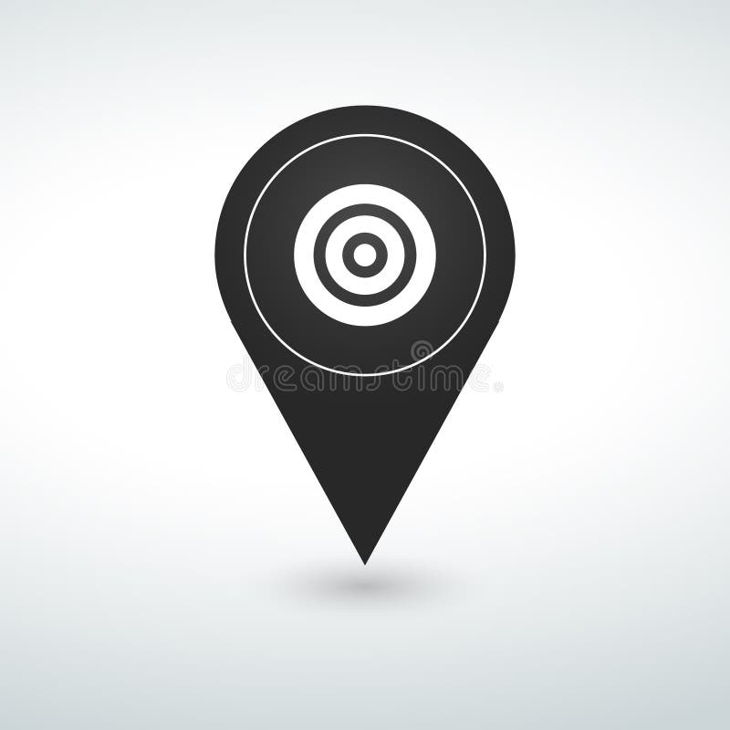 The Target Pin Map Pin Icon on a White Background Stock Illustration ...