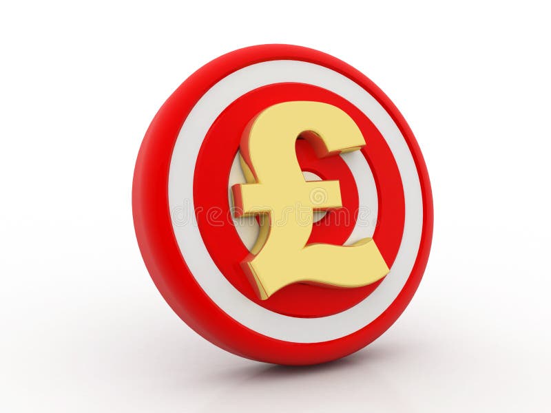 Concept of Targeting Pound, 3d Rendering Stock Illustration ...