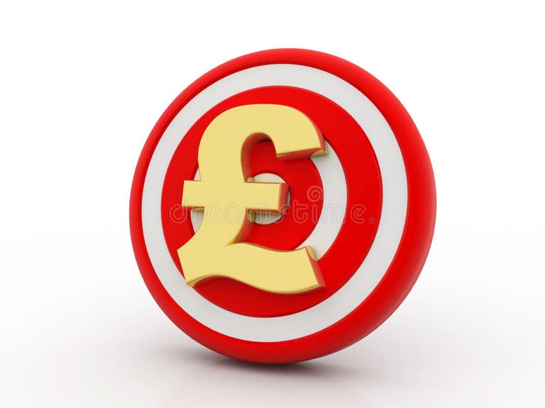 Concept of Targeting Pound, 3d Rendering Stock Illustration ...