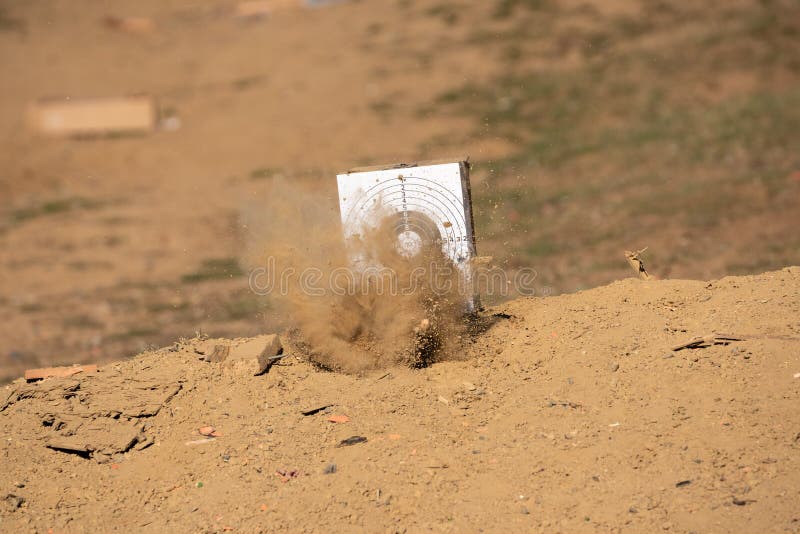 Target Practice Aim at the Outdoor Range Stock Image - Image of dirt ...