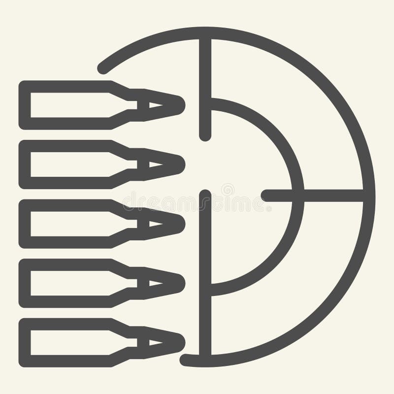 Target Practice Line Icon. Aim and Bullets Vector Illustration Isolated ...