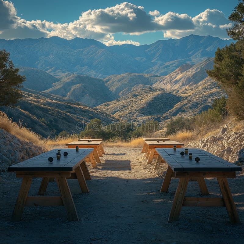 Target Practice Setup at an Outdoor Shooting Range in Mountain ...