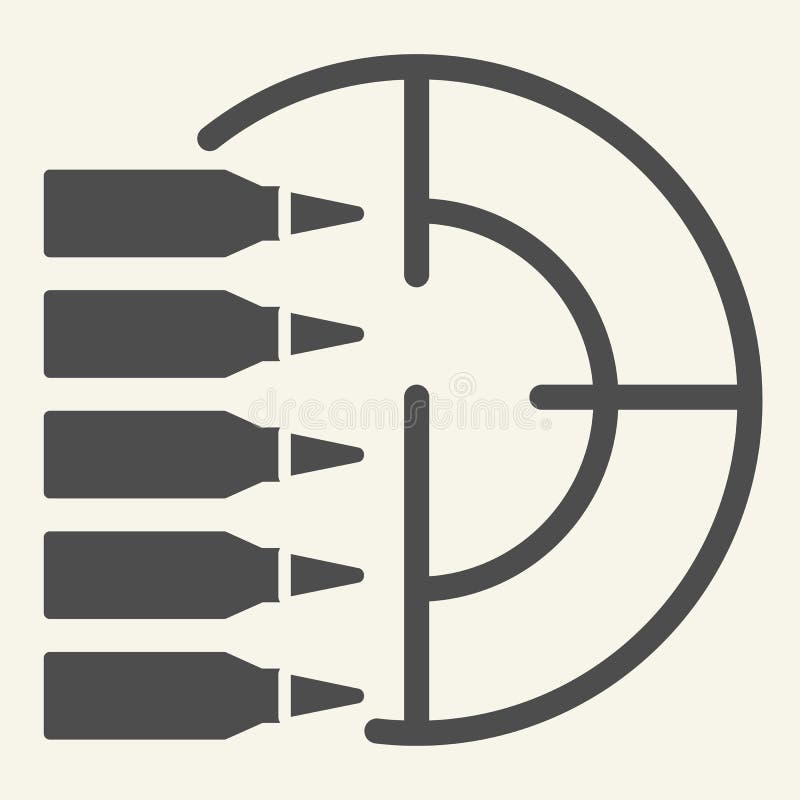 Bullets Glyph Icon, Ammunition and Army, Caliber Sign, Vector Graphics ...