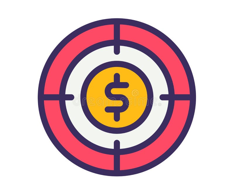 Target Profit Concept Isolated on White 3d Render Stock Illustration ...