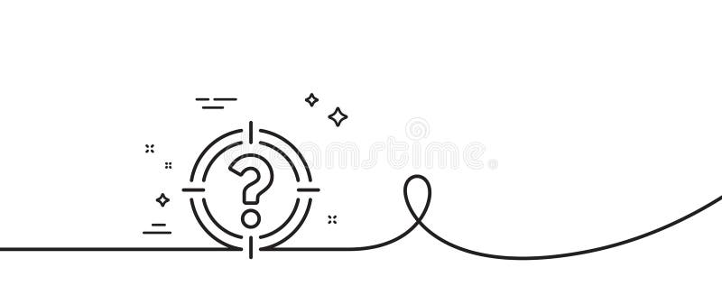 Target with Question Mark Line Icon. Continuous Line with Curl. Vector ...