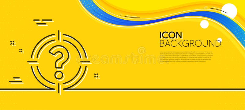 Target with Question Mark Line Icon. Minimal Line Yellow Banner. Vector ...