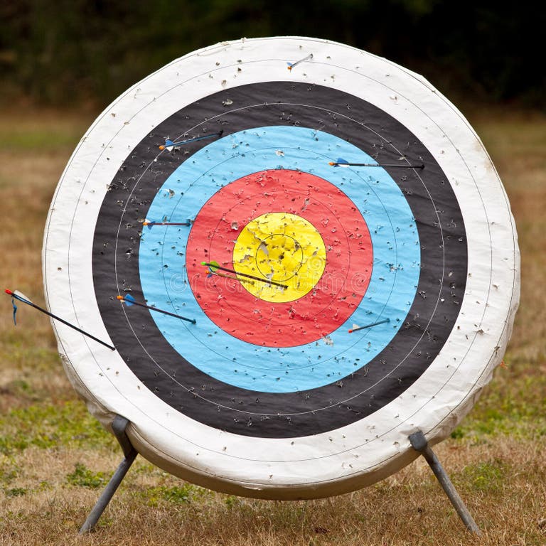 Target with random arrows stock image. Image of concept - 12733419