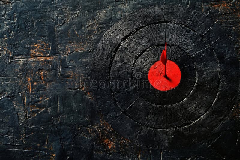 Target with Red Arrow on Black Background, Symbolizing Precision and ...