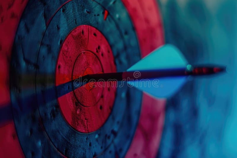 A Target with a Red and Blue Color Scheme Featuring an Arrow, Great for ...
