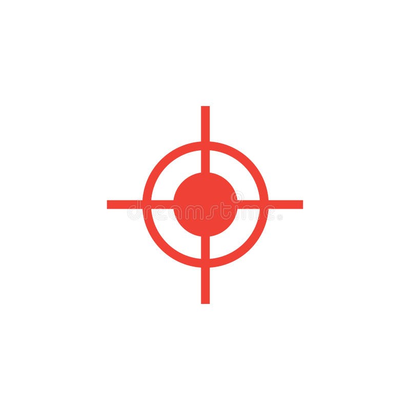 Target Red Icon on White Background. Red Flat Style Vector Illustration ...