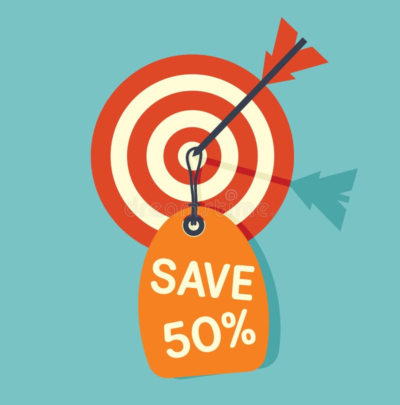 Target sale stock vector. Illustration of clearance, arrow - 48227396