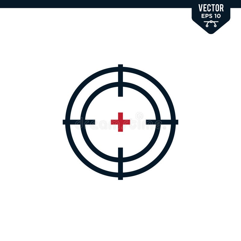 Target Scope Icon Collection, Glyph Style Stock Vector - Illustration ...