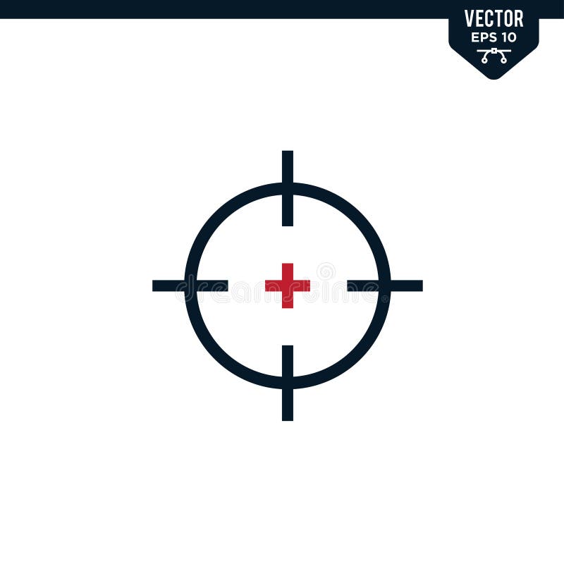 Target Scope Icon Collection, Glyph Style Stock Vector - Illustration ...