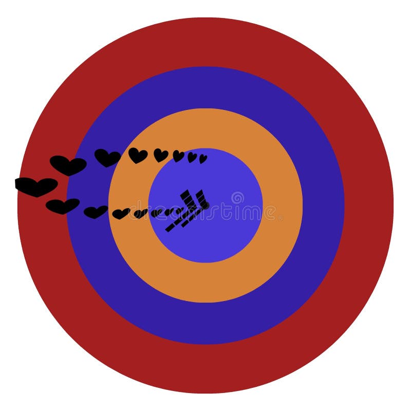 Target set with love arrow stock illustration. Illustration of multiple ...