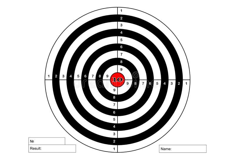 Target Shooting With Red Centre, Vector. Stock Vector - Illustration of ...