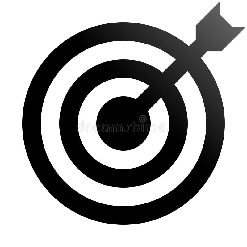 Target Sign - Black Gradient Transparent with Dart, Isolated - Vector ...